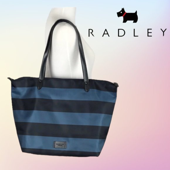 RADLEY LONDON | Bags | Blueblack Striped Nylon Radley London Tote ...